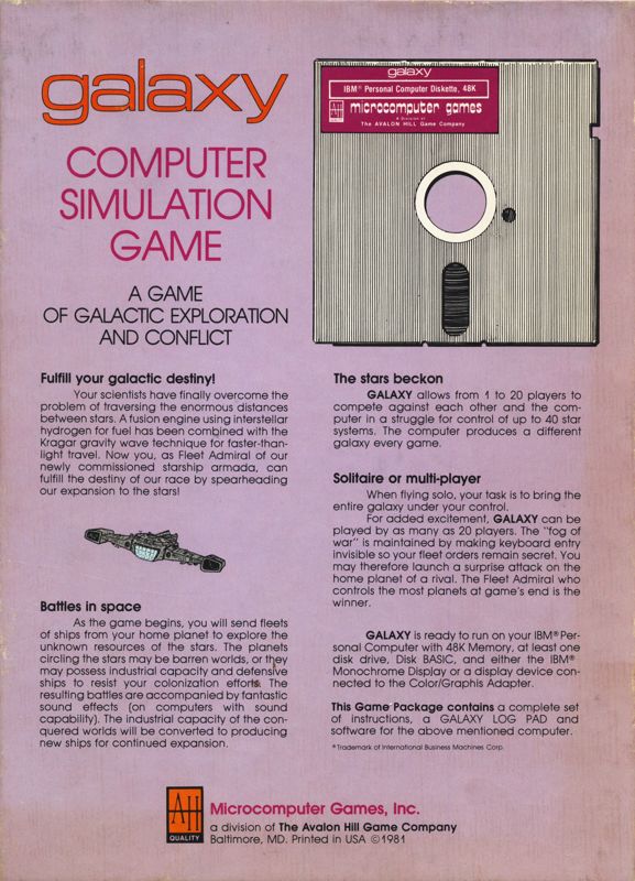 Galaxy cover or packaging material - MobyGames