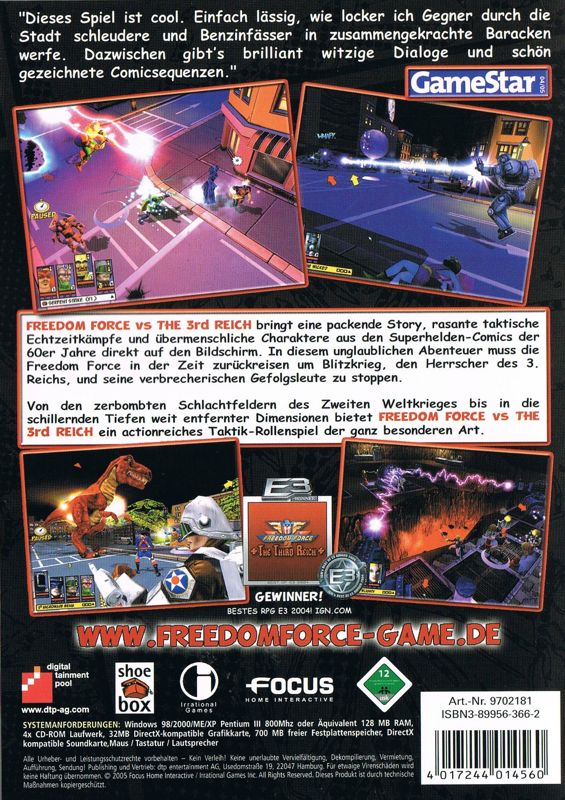 Freedom Force vs The 3rd Reich cover or packaging material - MobyGames