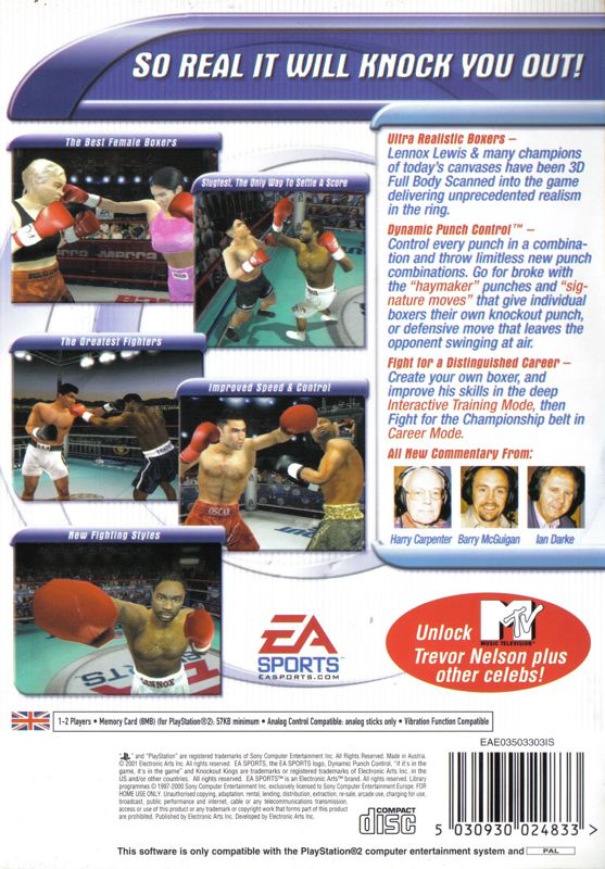 Knockout Kings 2001 cover or packaging material - MobyGames