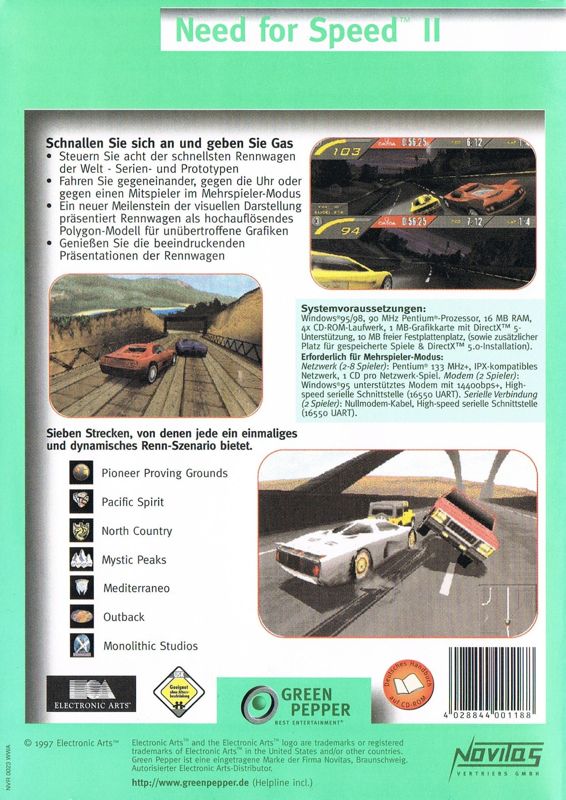 Need for Speed II: SE cover or packaging material - MobyGames