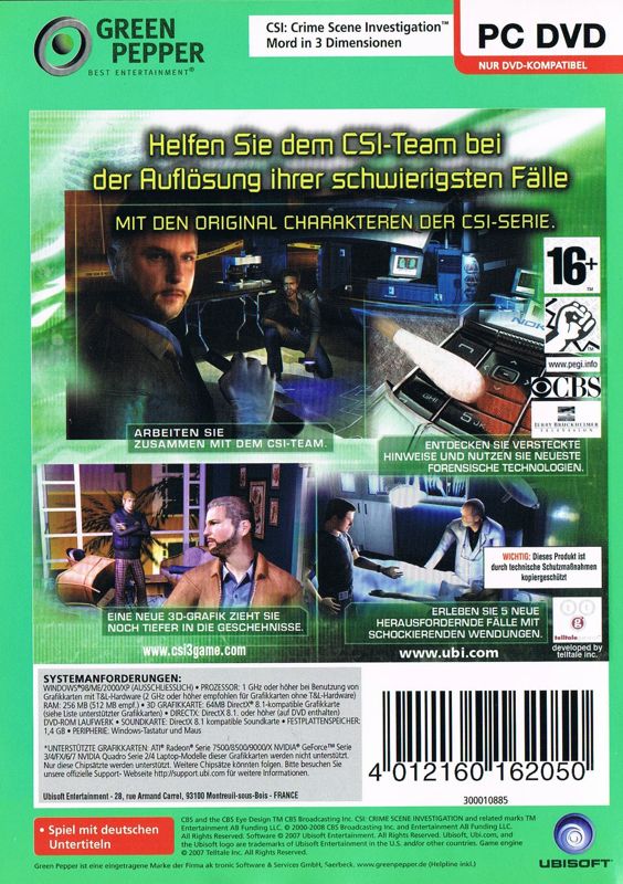 CSI: Crime Scene Investigation - 3 Dimensions of Murder cover or ...