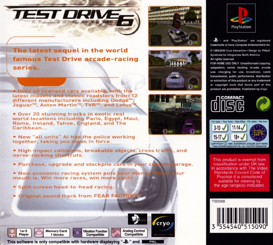 Test Drive 6 cover or packaging material - MobyGames