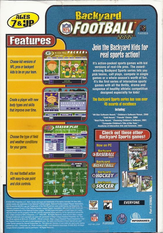 Backyard Football 2002 cover or packaging material - MobyGames