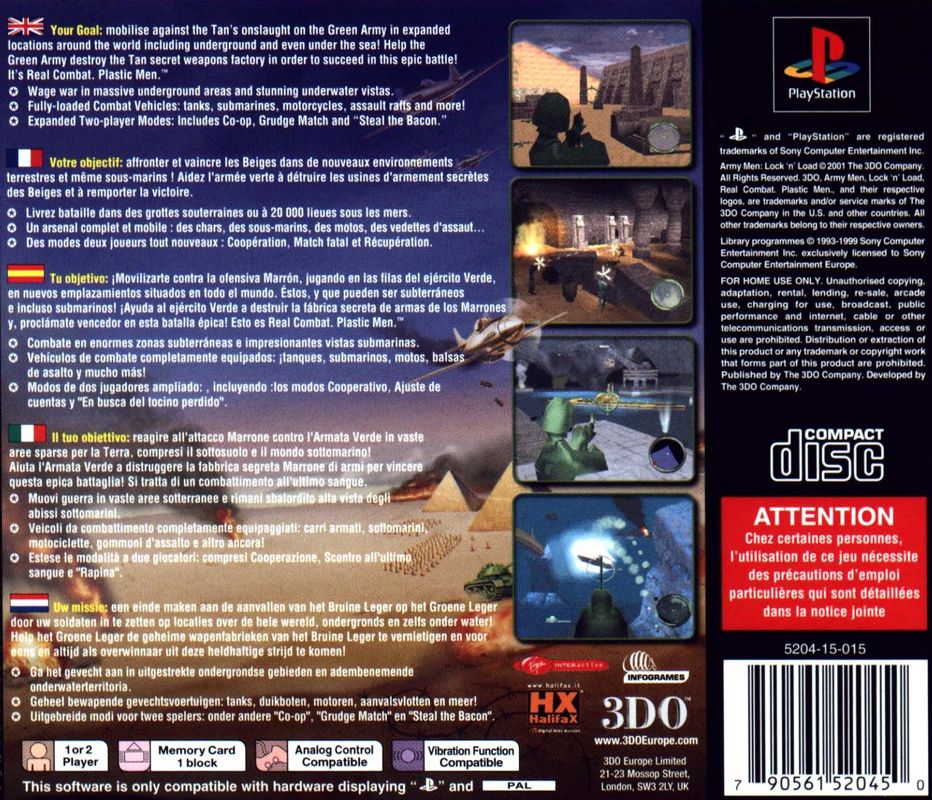 Army Men: World War - Final Front cover or packaging material - MobyGames