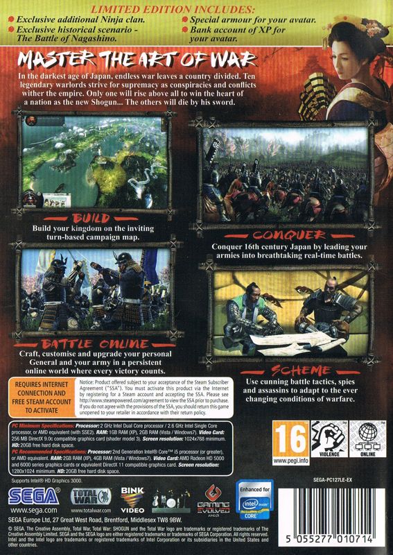 Total War: Shogun 2 (Limited Edition) cover or packaging material ...
