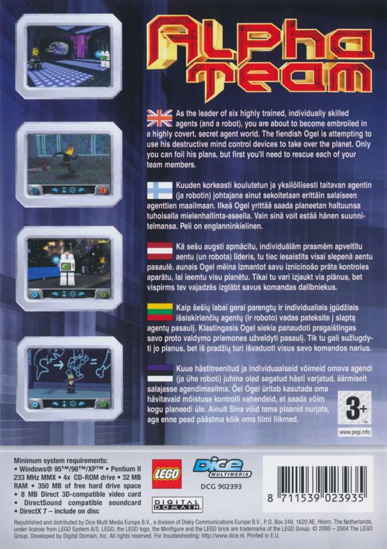 LEGO Alpha Team cover or packaging material - MobyGames