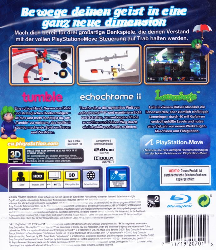 Move Mind Benders cover or packaging material - MobyGames