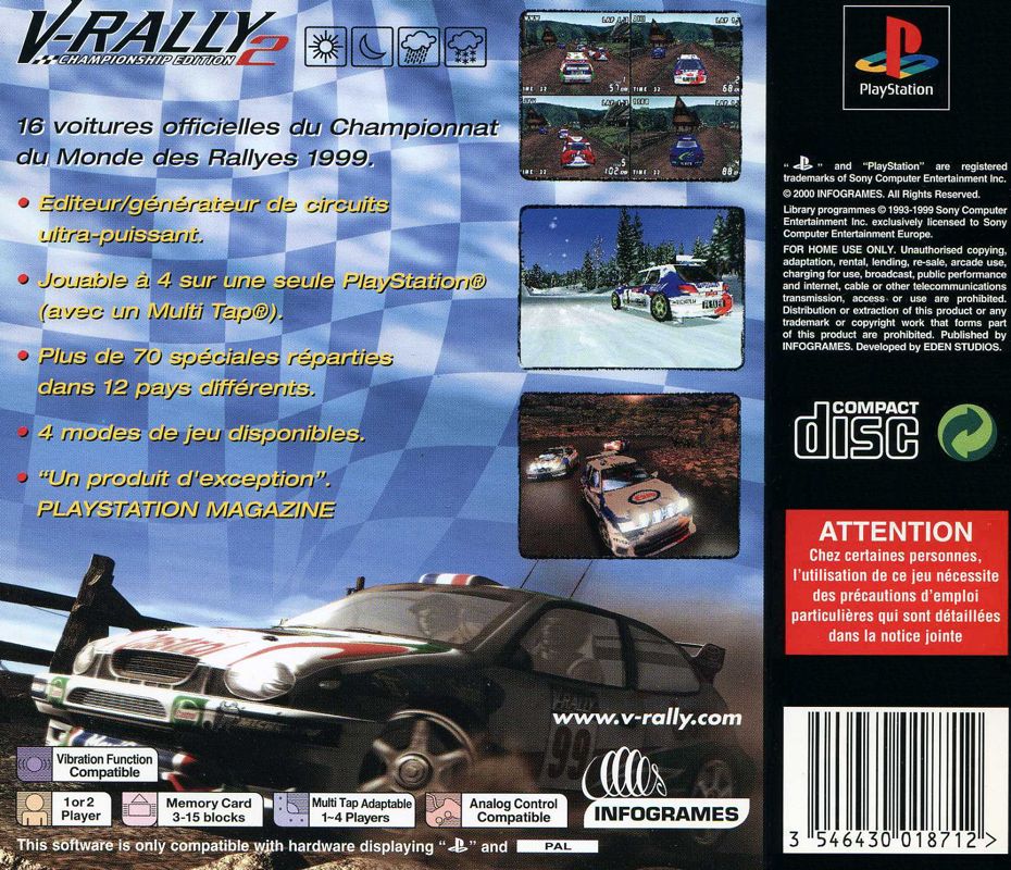 Need for Speed: V-Rally 2 cover or packaging material - MobyGames