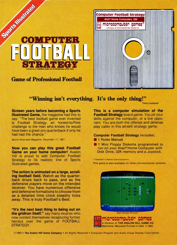 Computer Football Strategy cover or packaging material - MobyGames