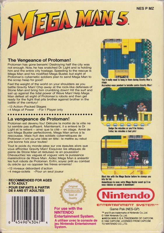 Mega Man 5 cover or packaging material - MobyGames