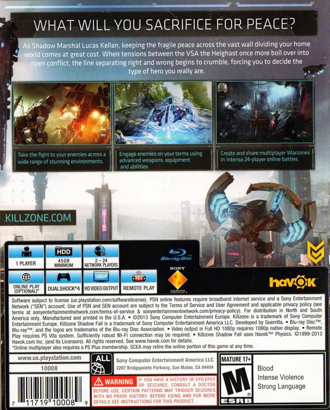Killzone: Shadow Fall cover or packaging material - MobyGames