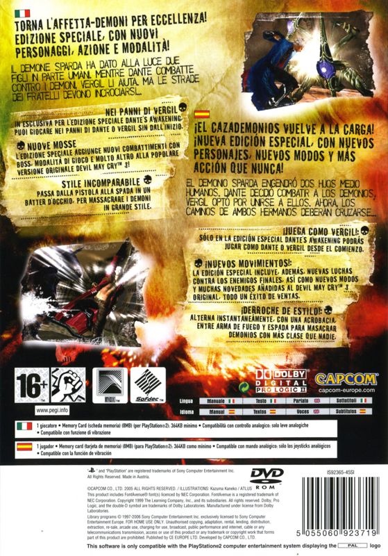 Devil May Cry 3: Dante's Awakening - Special Edition cover or packaging ...