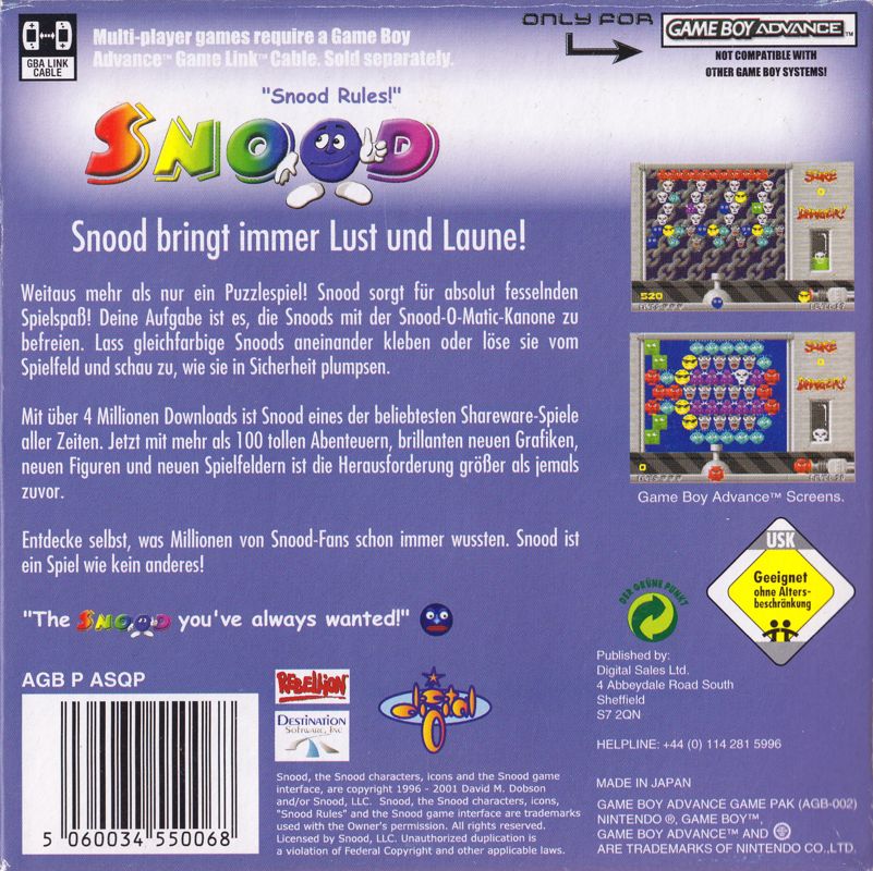 Snood cover or packaging material - MobyGames
