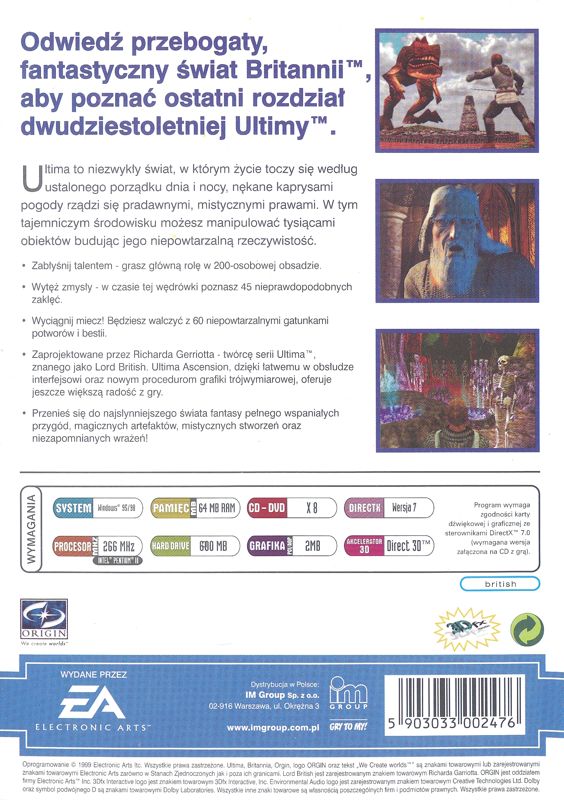 Ultima IX: Ascension cover or packaging material - MobyGames