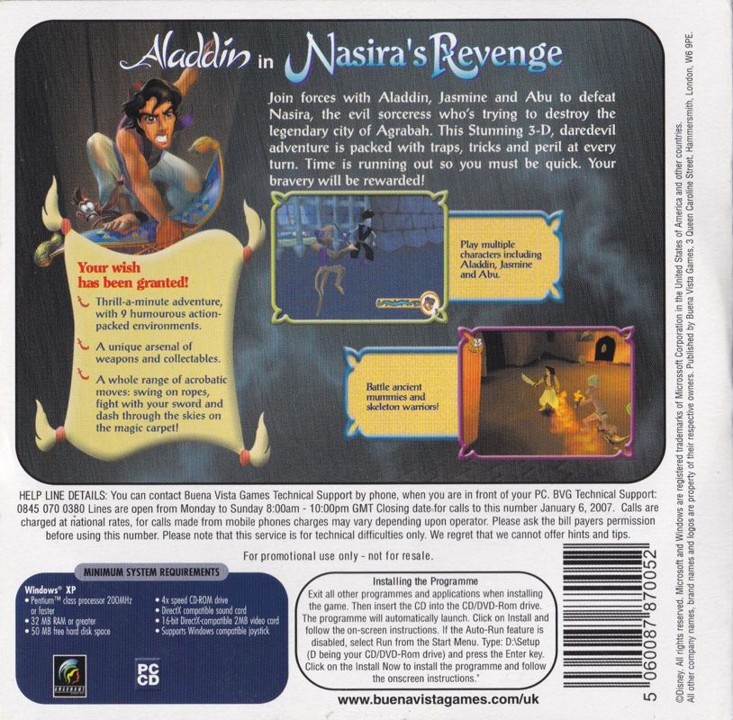 Disney's Aladdin in Nasira's Revenge cover or packaging material ...