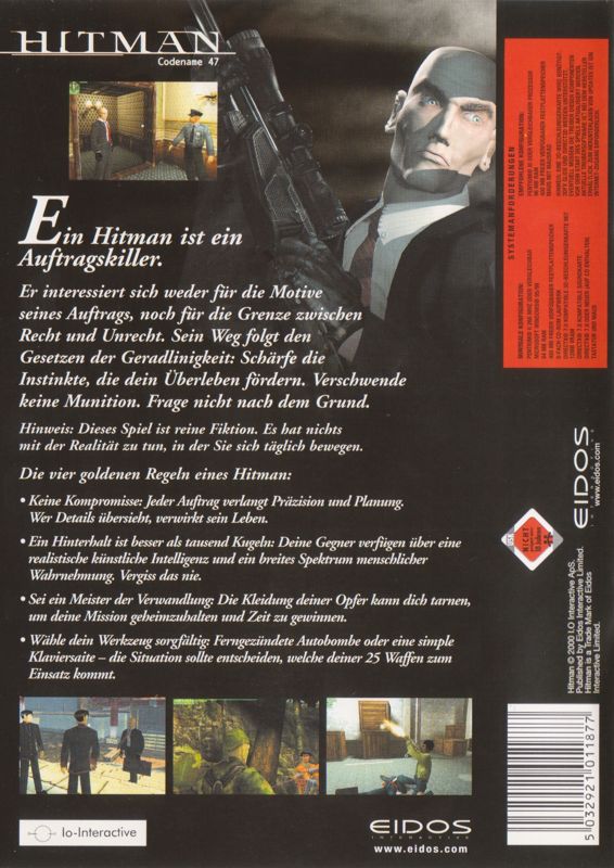 Hitman: Codename 47 cover or packaging material - MobyGames
