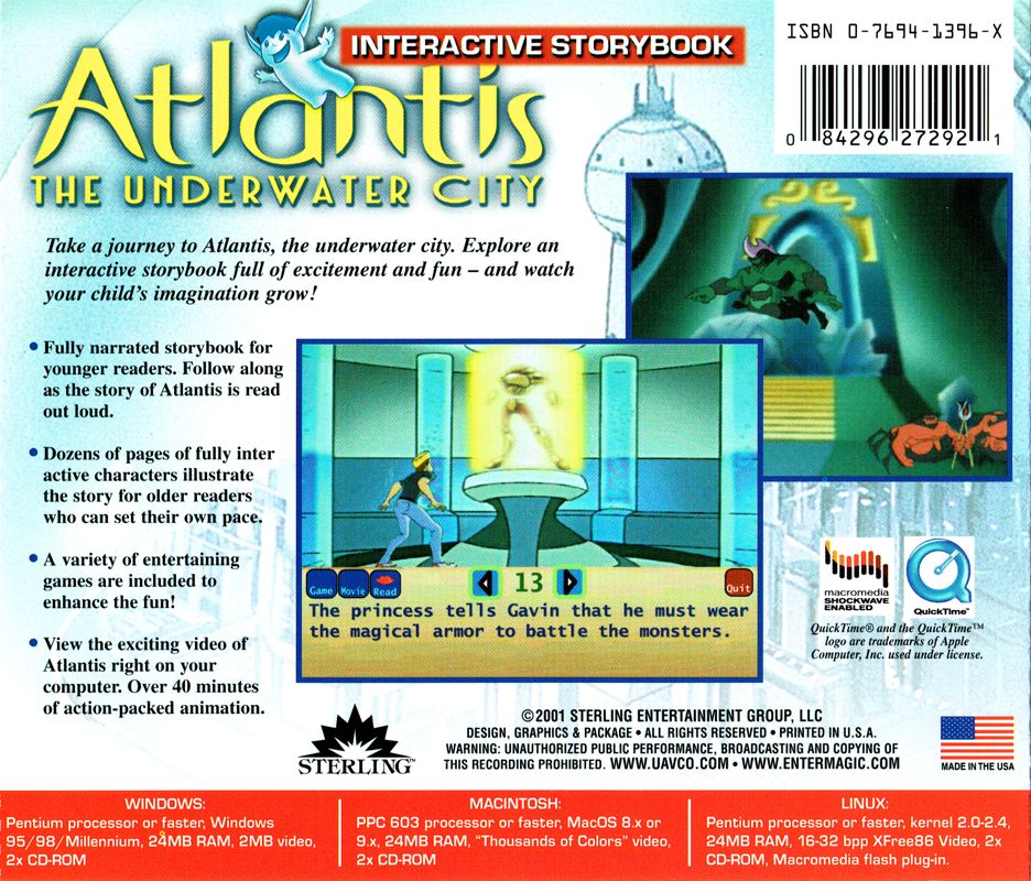 Atlantis: The Underwater City cover or packaging material - MobyGames