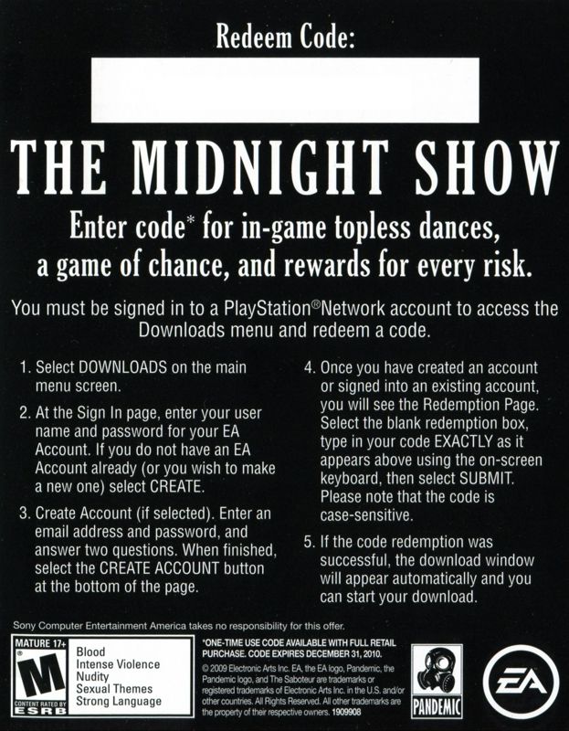 The Saboteur cover or packaging material - MobyGames