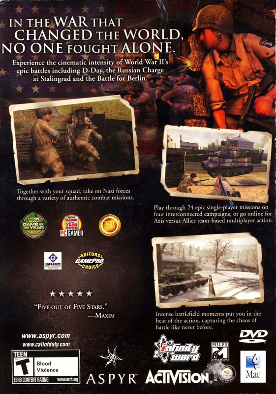 Call of Duty cover or packaging material - MobyGames