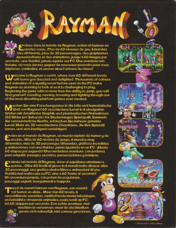 Rayman cover or packaging material - MobyGames