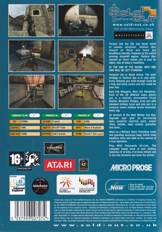 Tactical Ops: Assault on Terror cover or packaging material - MobyGames