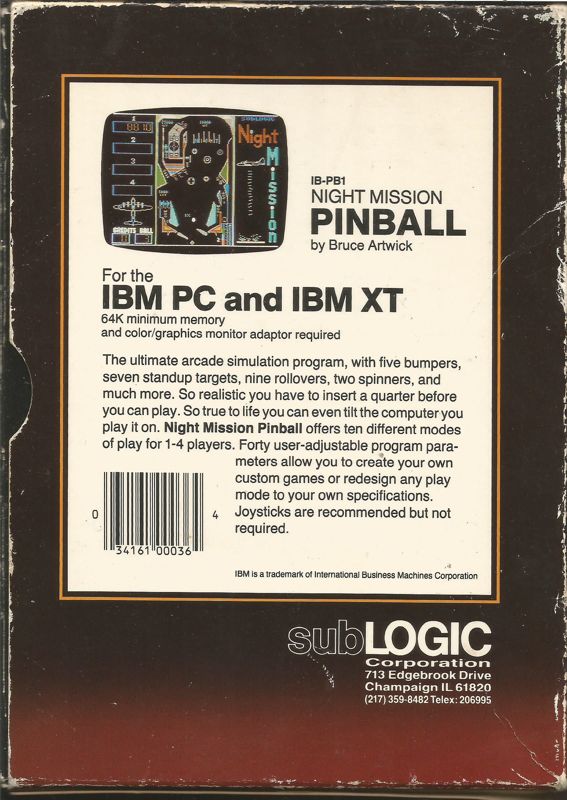 Night Mission Pinball cover or packaging material - MobyGames