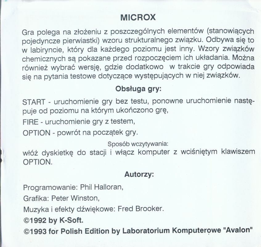 Microx cover or packaging material - MobyGames