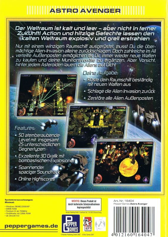 Astro Avenger cover or packaging material - MobyGames