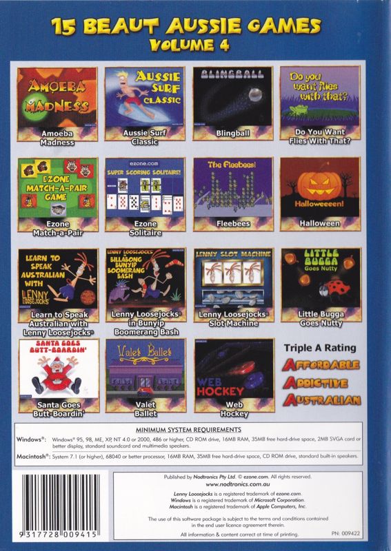 15 Beaut Aussie Games: Volume 4 cover or packaging material - MobyGames