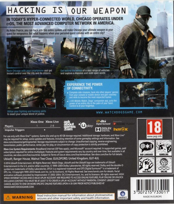 Watch_Dogs cover or packaging material - MobyGames
