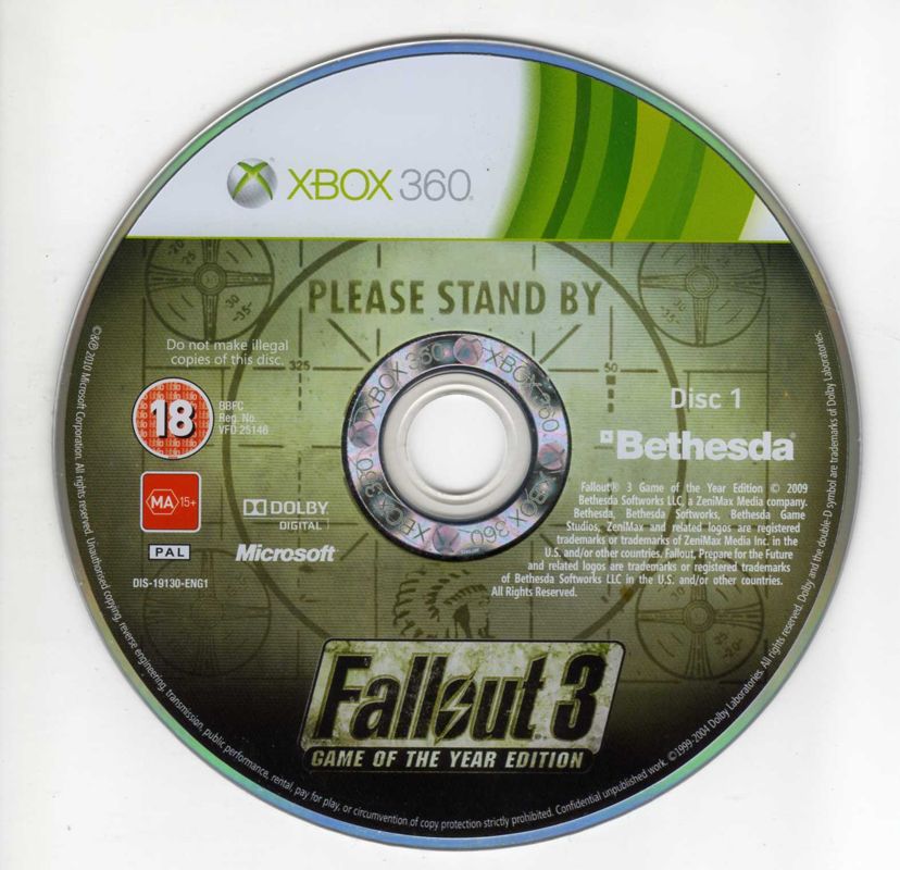 Fallout 3 Xbox Cd Case