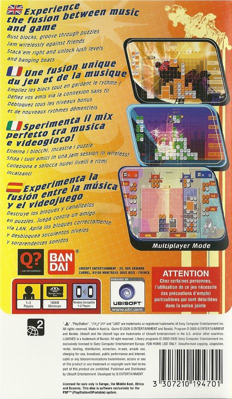 Lumines: Puzzle Fusion cover or packaging material - MobyGames