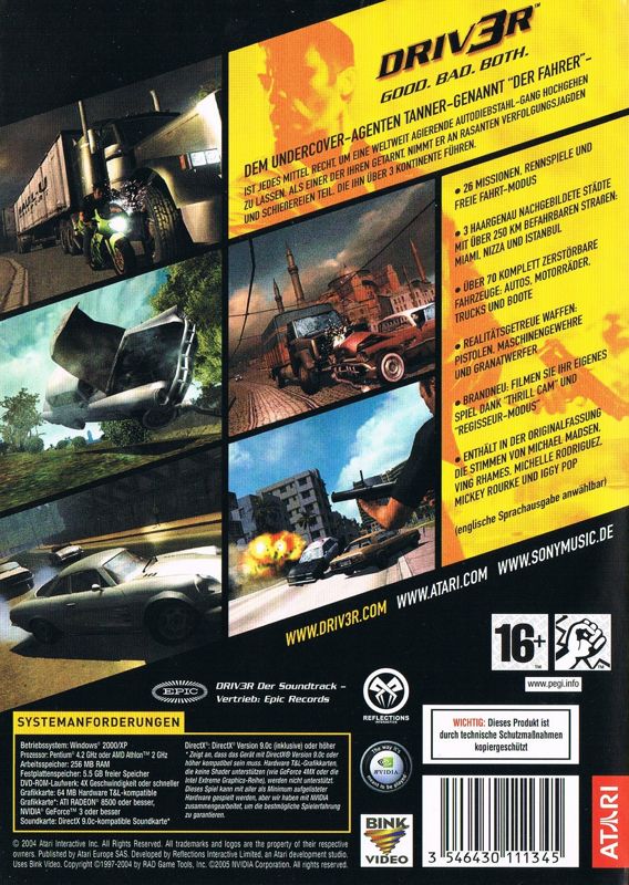 Driv3r cover or packaging material - MobyGames
