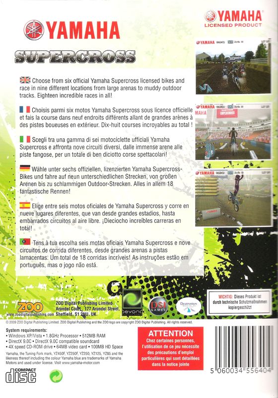 Yamaha Supercross cover or packaging material - MobyGames