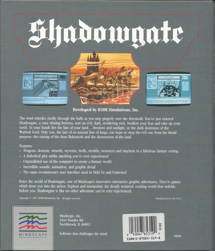 Shadowgate cover or packaging material - MobyGames