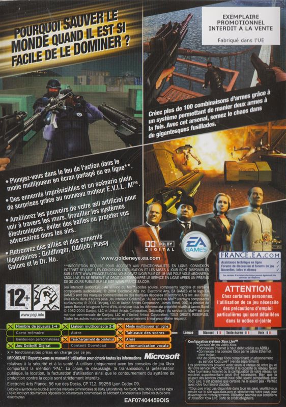 GoldenEye: Rogue Agent cover or packaging material - MobyGames