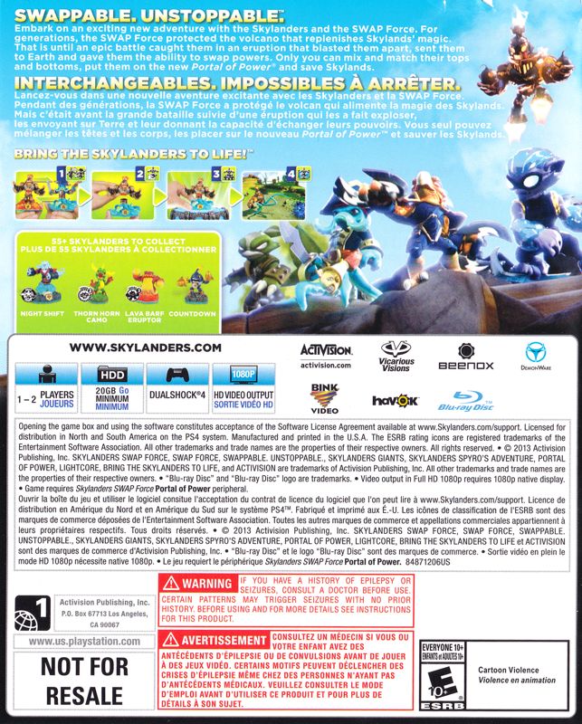Skylanders: Swap Force cover or packaging material - MobyGames