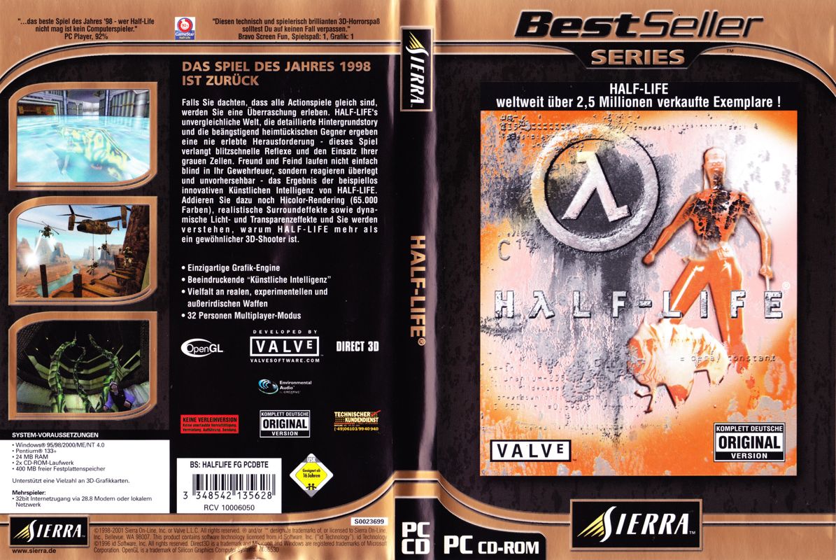 Half-Life cover or packaging material - MobyGames