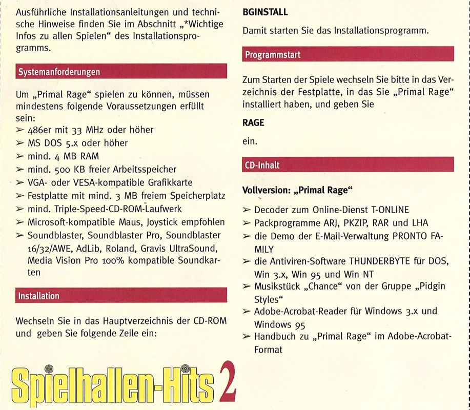 Primal Rage cover or packaging material - MobyGames