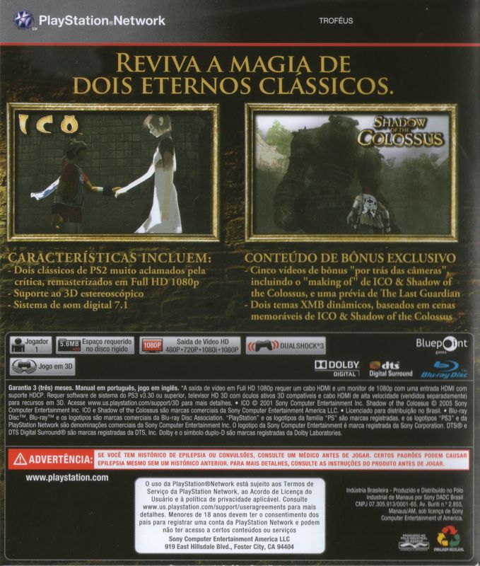 The Ico & Shadow of the Colossus Collection cover or packaging material ...