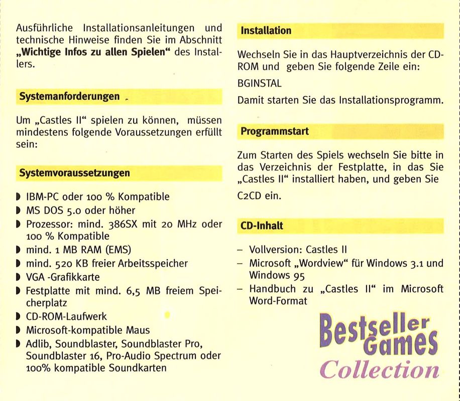 Castles II: Siege & Conquest cover or packaging material - MobyGames