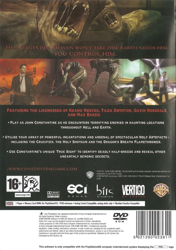 Constantine cover or packaging material - MobyGames