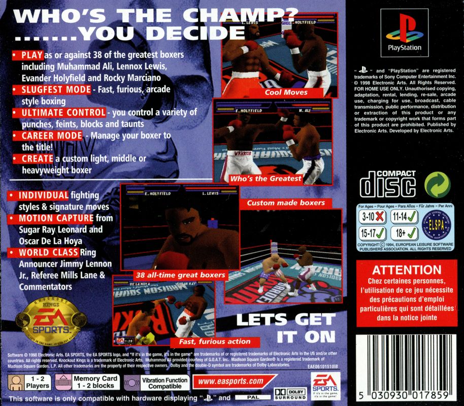 Knockout Kings cover or packaging material - MobyGames
