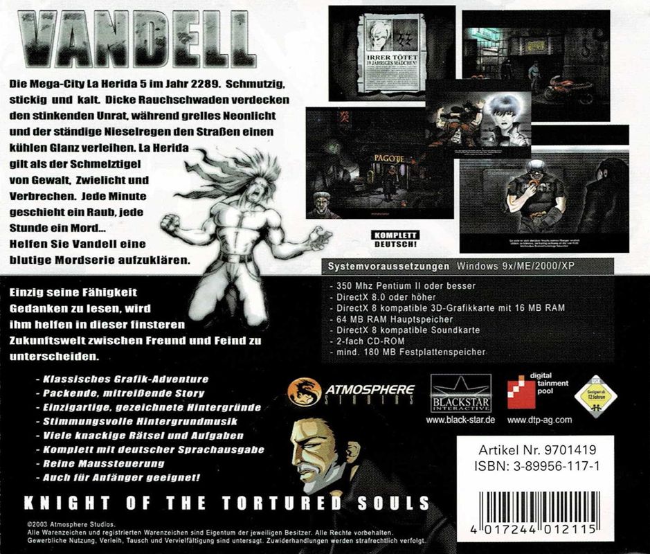 Vandell: Knight of the Tortured Souls cover or packaging material ...