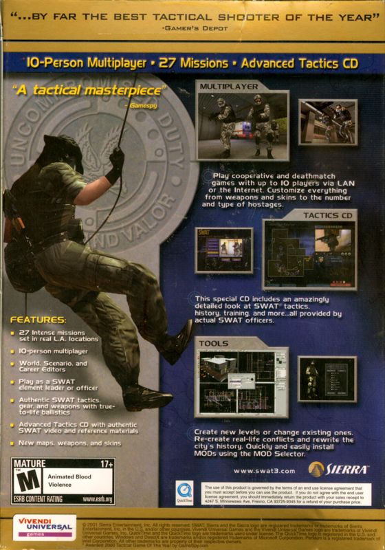 SWAT 3: Tactical Game of the Year Edition cover or packaging material ...