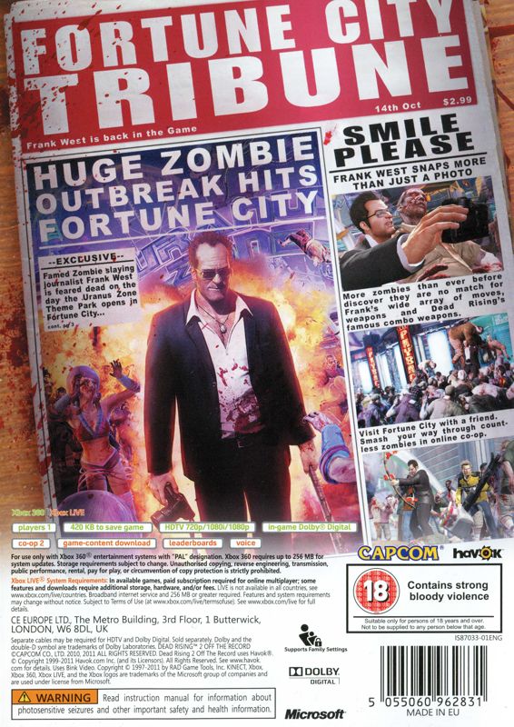Dead Rising 2 cover or packaging material - MobyGames