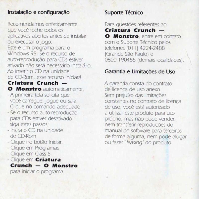 Creature Crunch cover or packaging material - MobyGames