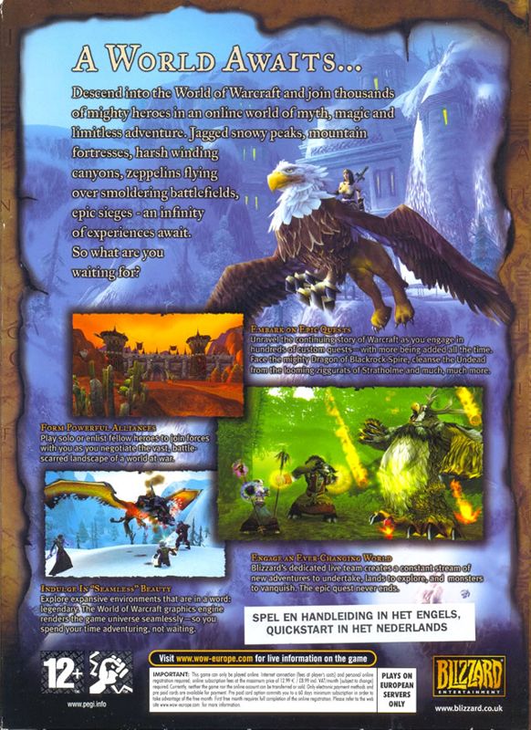 World of WarCraft cover or packaging material - MobyGames