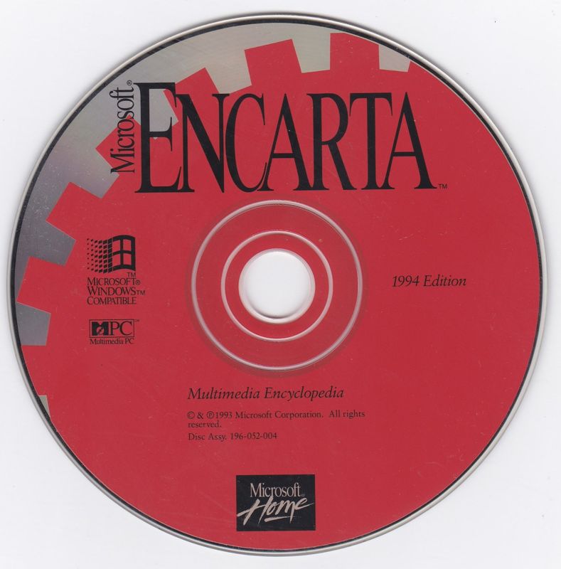 Microsoft Encarta (Included game) cover or packaging material - MobyGames