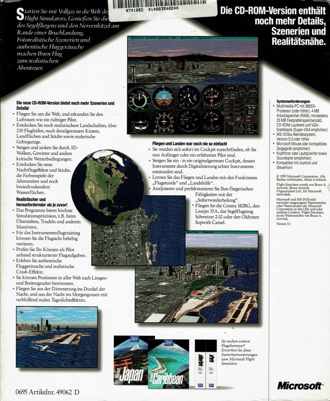 Microsoft Flight Simulator (v5.0) cover or packaging material - MobyGames